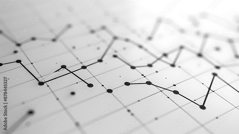 Design a minimalistic marketing graph with black lines on a white ...