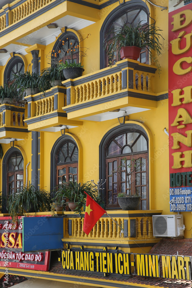 SA PA, VIETNAM – MAY 11, 2024: House, building facade, exterior of ...