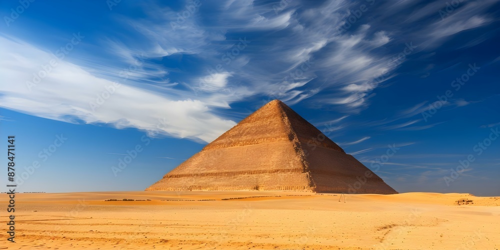 Foto de Photograph of the red north pyramid of Dahshur known as the bat ...