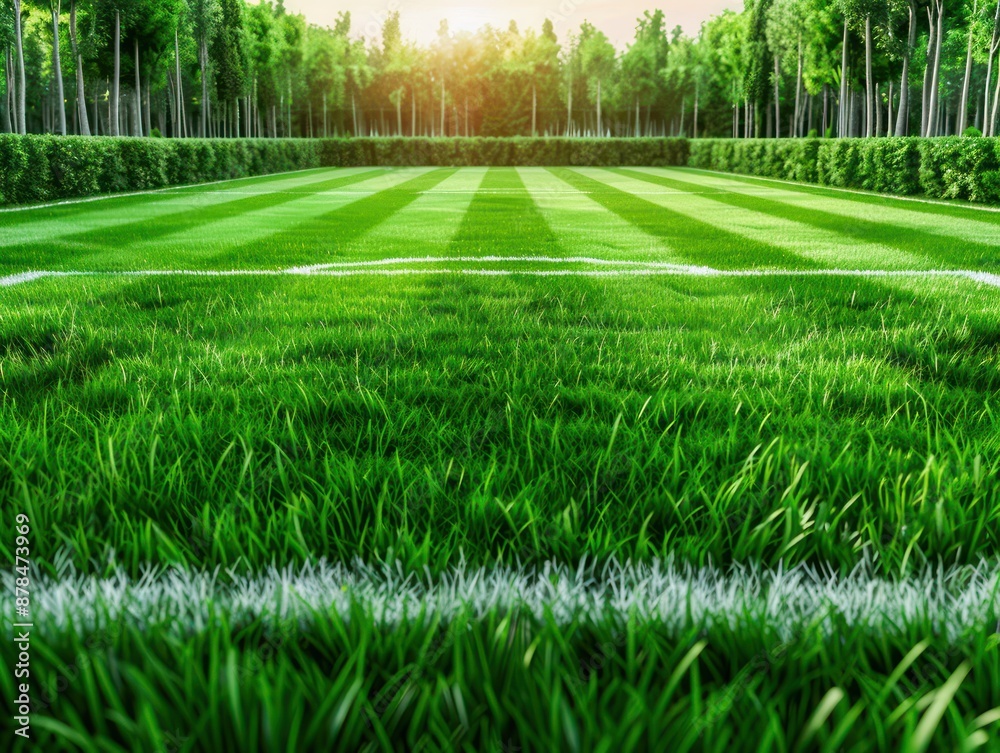 Soccer Pitch Goal Area Outline, The Scoring Spot, Green Grass, White ...