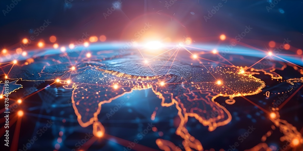 Map showing Chinese global network connectivity with India for ...