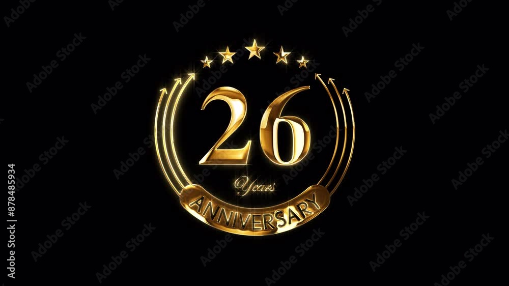 Happy 26th Anniversary Celebration. Golden 26 Years Anniversary ...