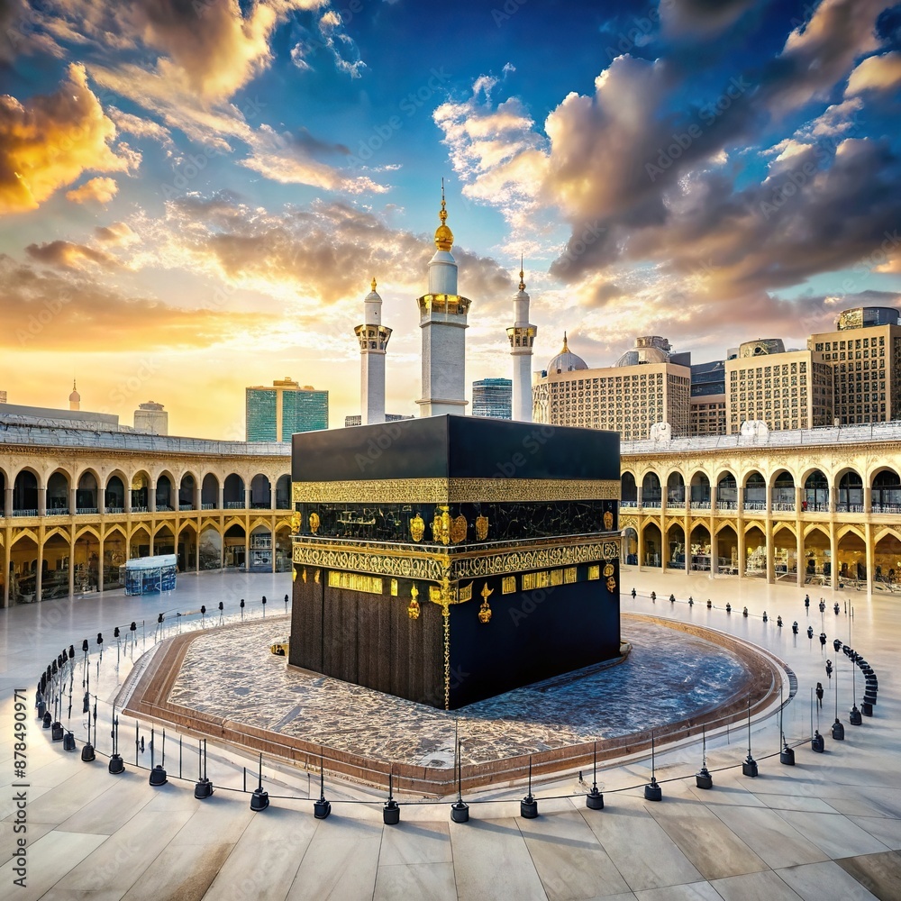 The Holy Kaaba is the center of Islam Located in Masjid Al Haram in ...