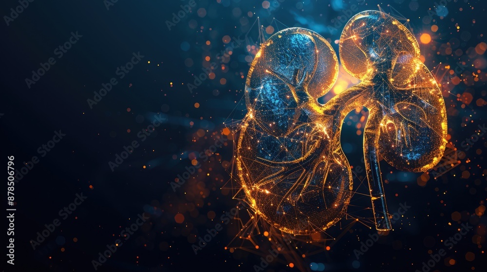 Kidneys health care. kidney disease. kidney failure. gold High-Tech ...