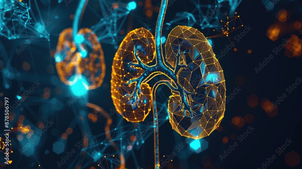 Kidneys health care. kidney disease. kidney failure. gold High-Tech ...