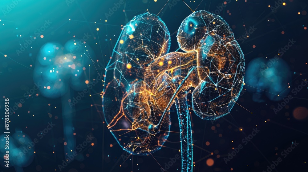 Kidneys health care. kidney disease. kidney failure. gold High-Tech ...