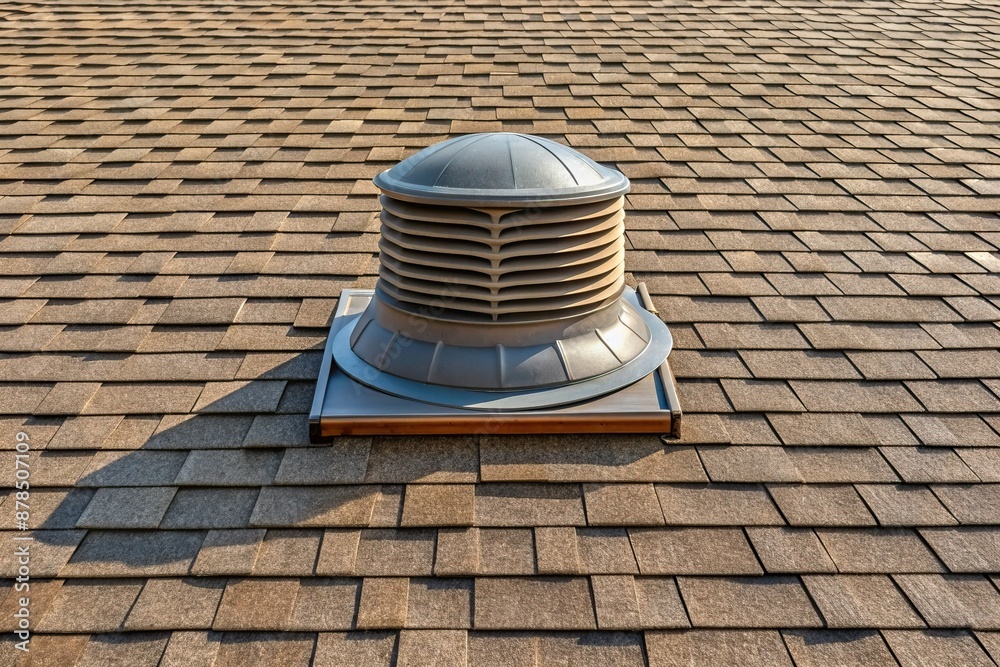 Static vent installed on a shingle roof for passive attic ventilation ...
