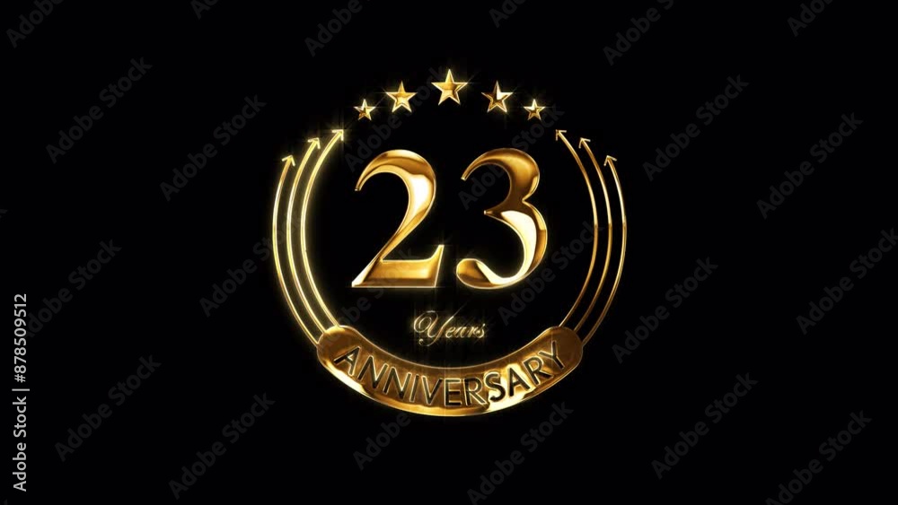 Happy 23rd Anniversary Celebration. Golden 23 Years Anniversary ...