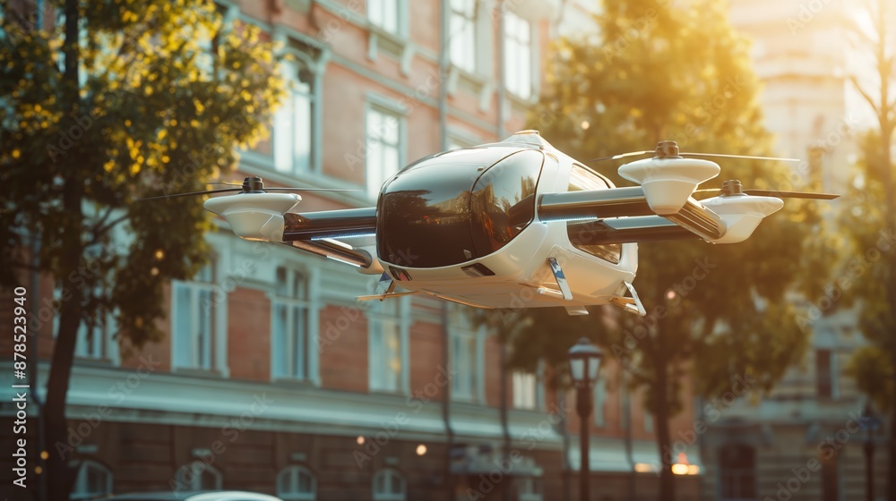 Foto de Future of urban air mobility, city air taxi, UAM urban air ...
