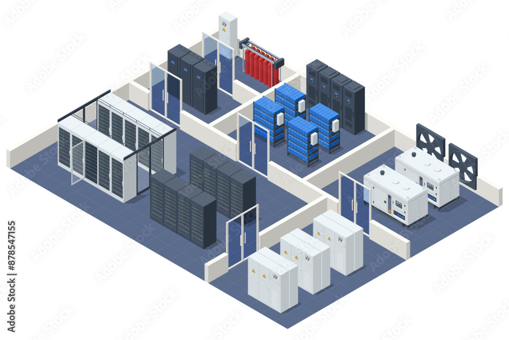 Isometric Network Computing Technologies Digital Space Data Storage The Data Center Provides