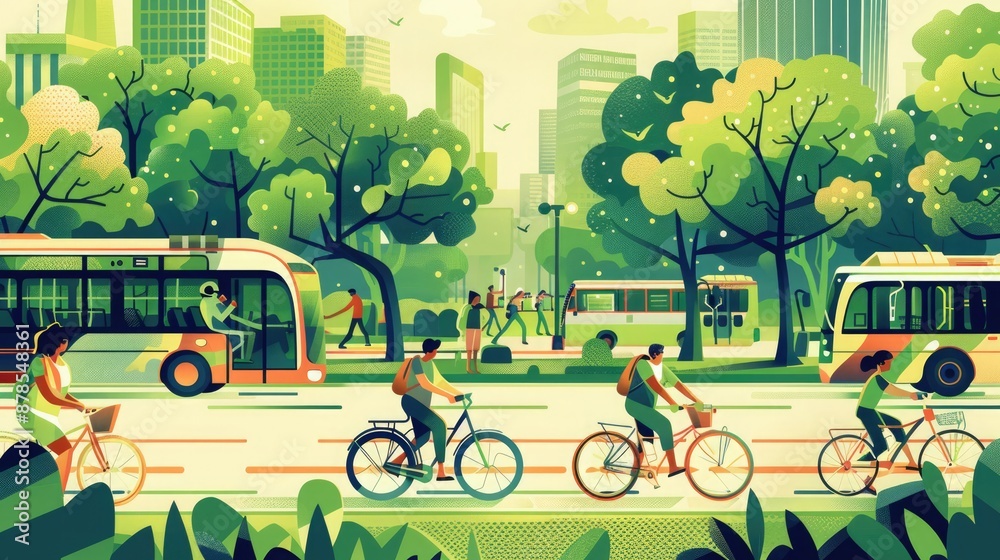 Green urban environment with zero-carbon transportation system ...