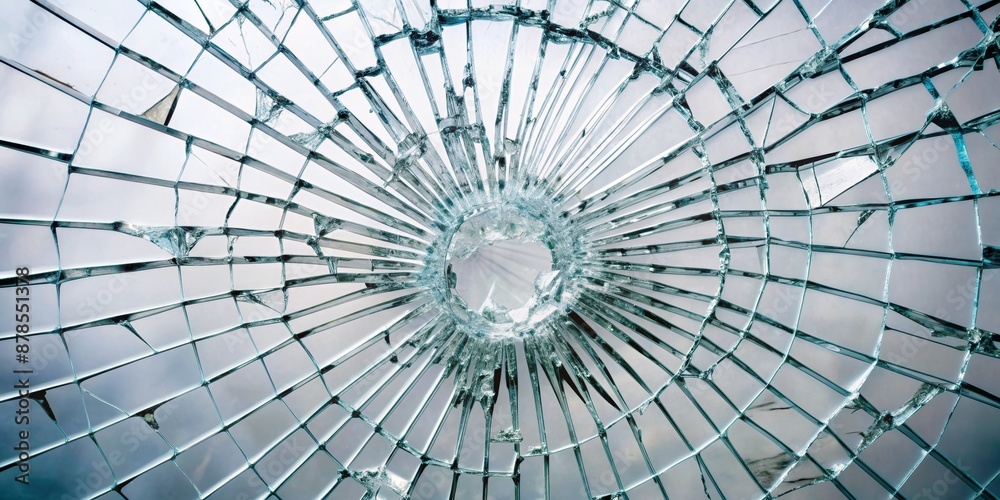 Shattered Glass with Circular Crack, Macro Photography, Broken Window ...