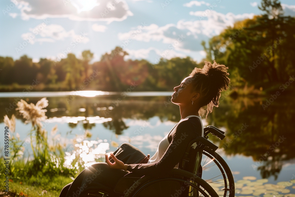 Inclusive image of a disabled black woman sitting in a wheelchair ...
