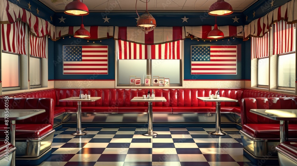 Classic American Diner Interior - A classic American diner interior ...