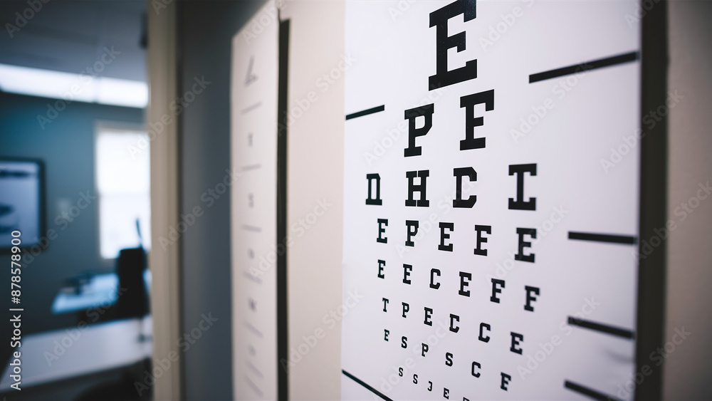 a classic eye chart featuring letters of varying sizes used for visual ...