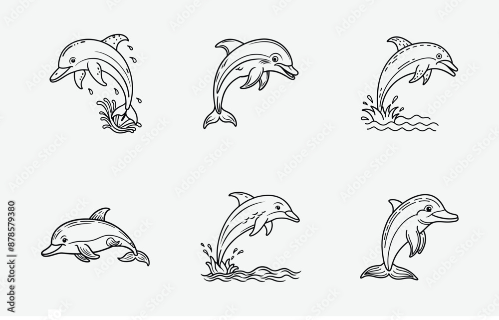 Ultimate Dolphin Line Art Vector Set: Stunning Marine Illustrations for ...