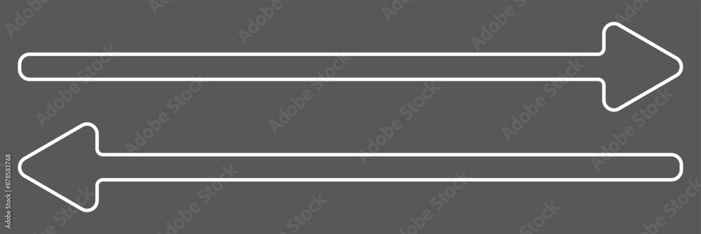 Long arrows icon set. Vector set of trendy long arrows left and right ...