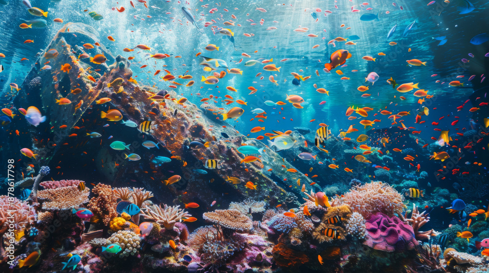 Showcase the underwater environment where submarine cables are ...