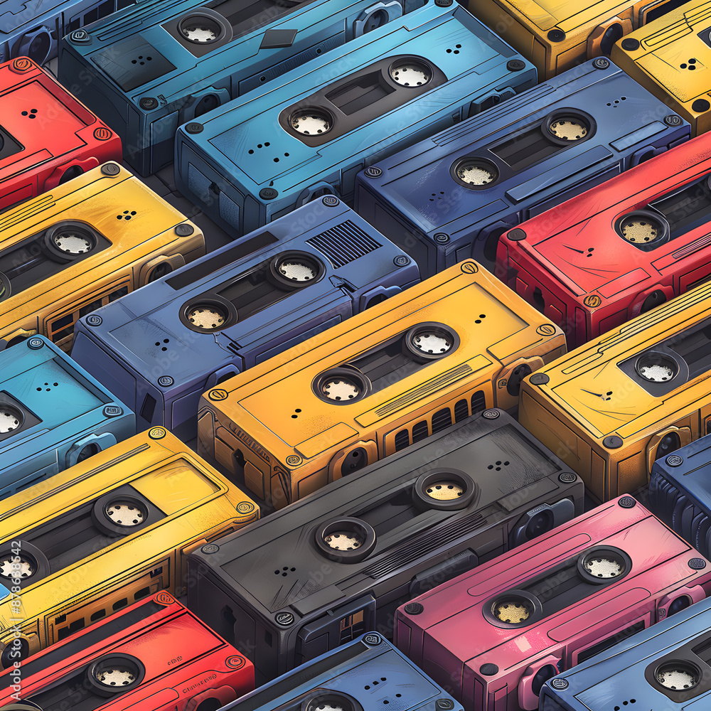 Explore a retro VHS tapes pattern for a cinematic vibe of nostalgia ...