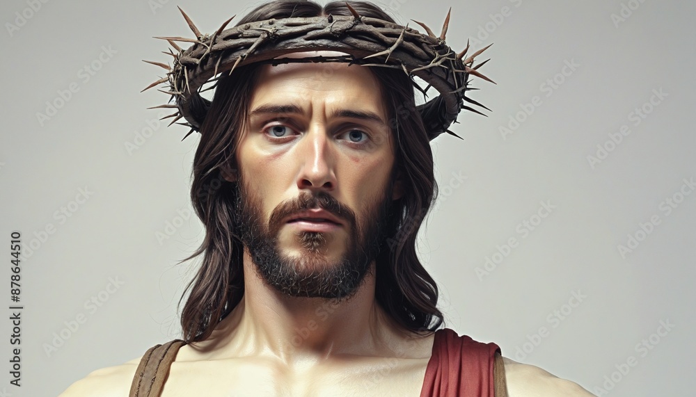 Symbol of Faith: Jesus Christ Crucified with Crown of Thorns on a ...