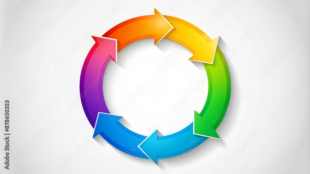 A colorful circular process infographic element featuring rotating ...