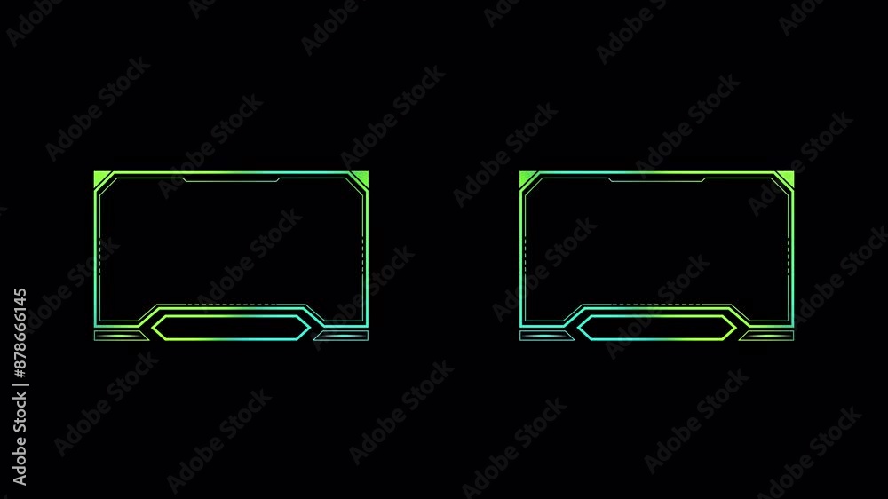 Looped light frame for game streaming video on a transparent background ...