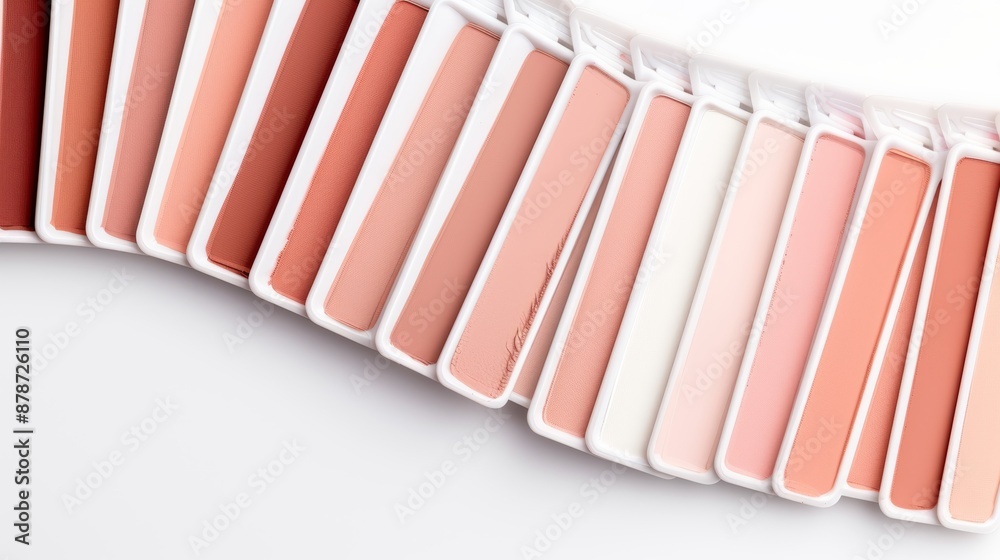 A collection of skin tone swatches in a gradient. The swatches are ...