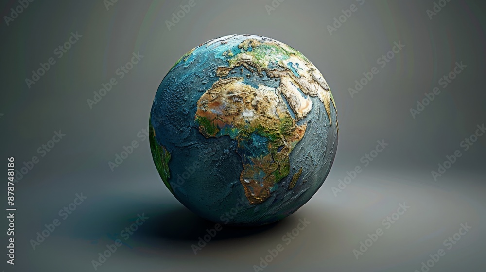 High-definition image of a globe showing environmental zones and biomes ...