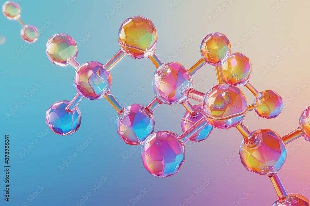 futuristic molecular structure of a single amino acid rendered with ...