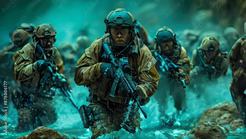 Special forces soldier in action. Special forces soldier in action on ...