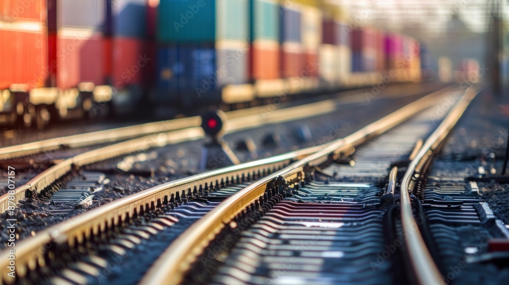 Cargo. Cargo Train. Freight train with cargo containers. Train wagons ...