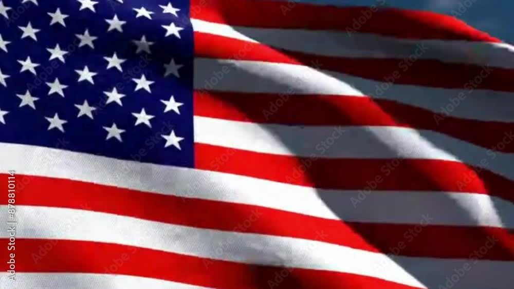 USA Flag Waving, American Flag Banner Animation, United States Flag ...