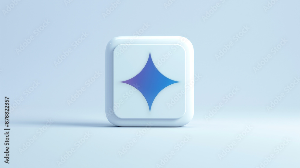 Google Gemini app 3d white icon on a pale blue background Stock ...