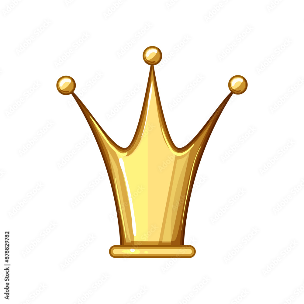 queen golden crown cartoon. prince royal, award corona, realistic ...