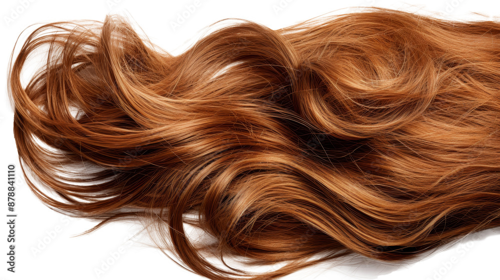 Flowing chestnut brown hair strands with a transparent background ...