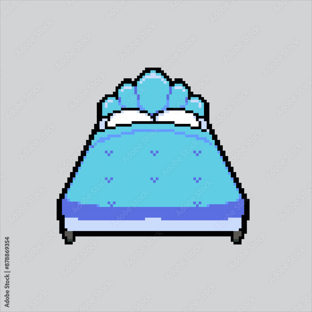 Pixel art illustration Bed. Pixelated Bed. Bed pixelated for the pixel ...