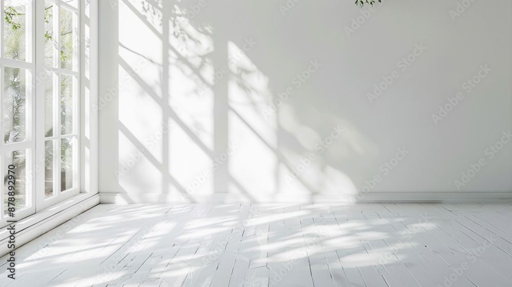 White studio background with shadows for product presentation ...