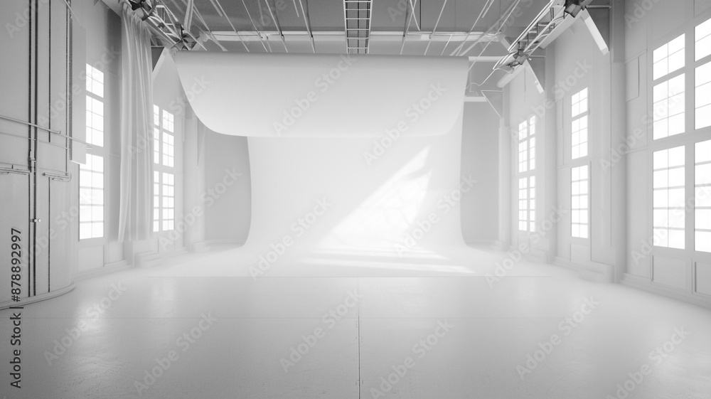 White studio background with shadows for product presentation ...
