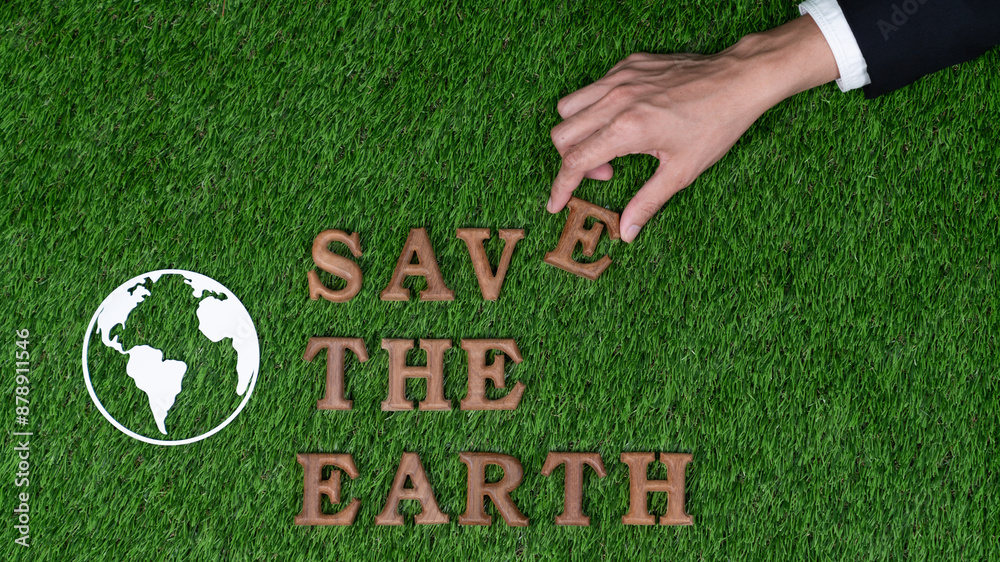 Eco awareness campaign for Earth day concept showcase message arranged ...