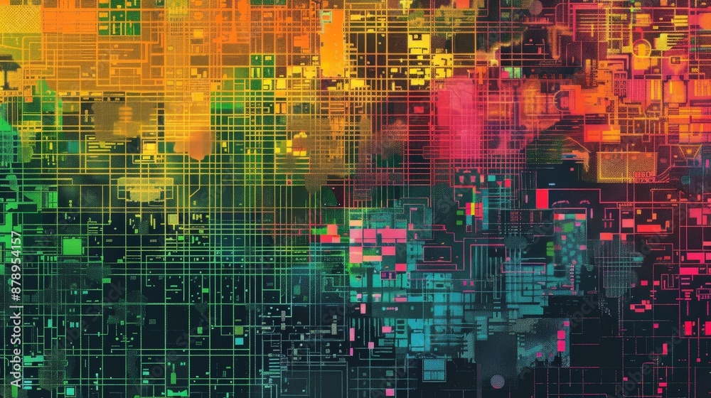 A heatmap of a city showing data on traffic congestion, with different ...