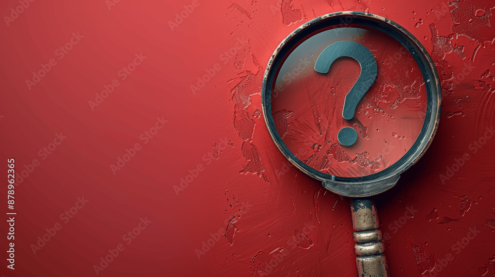 Magnifying Glass with Exclamation Mark on Red Background Search Alert ...