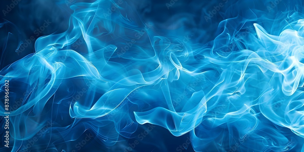 Abstract blue fire flames on a smoky background. Concept Blue Fire ...
