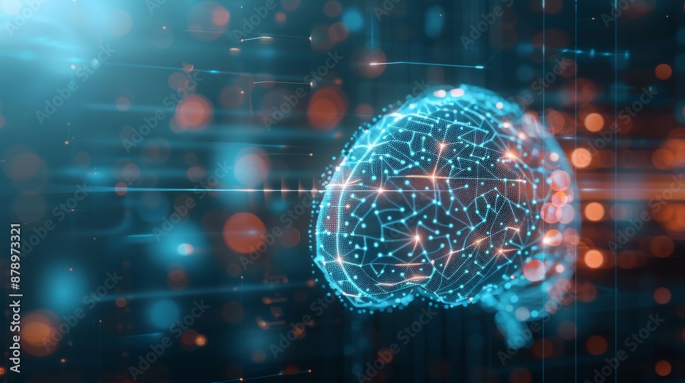 Futuristic digital brain network. AI and deep learning concept with ... Futuristic digital brain network. AI and deep learning concept with ...