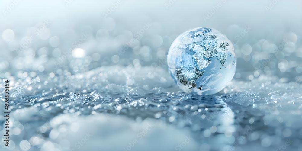 Earths temperature rises melting ice raising sea levels global warming ...