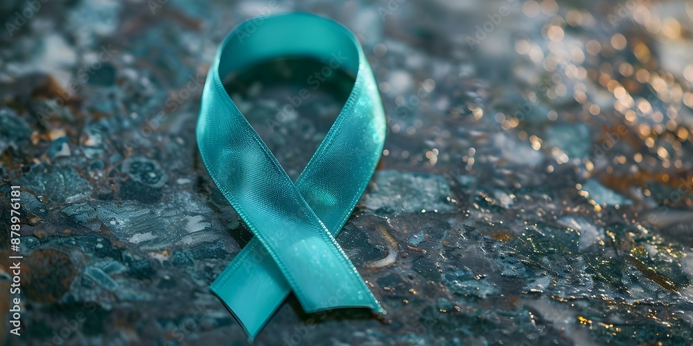 Teal ribbons symbolize awareness for ovarian cancer cervical cancer ...
