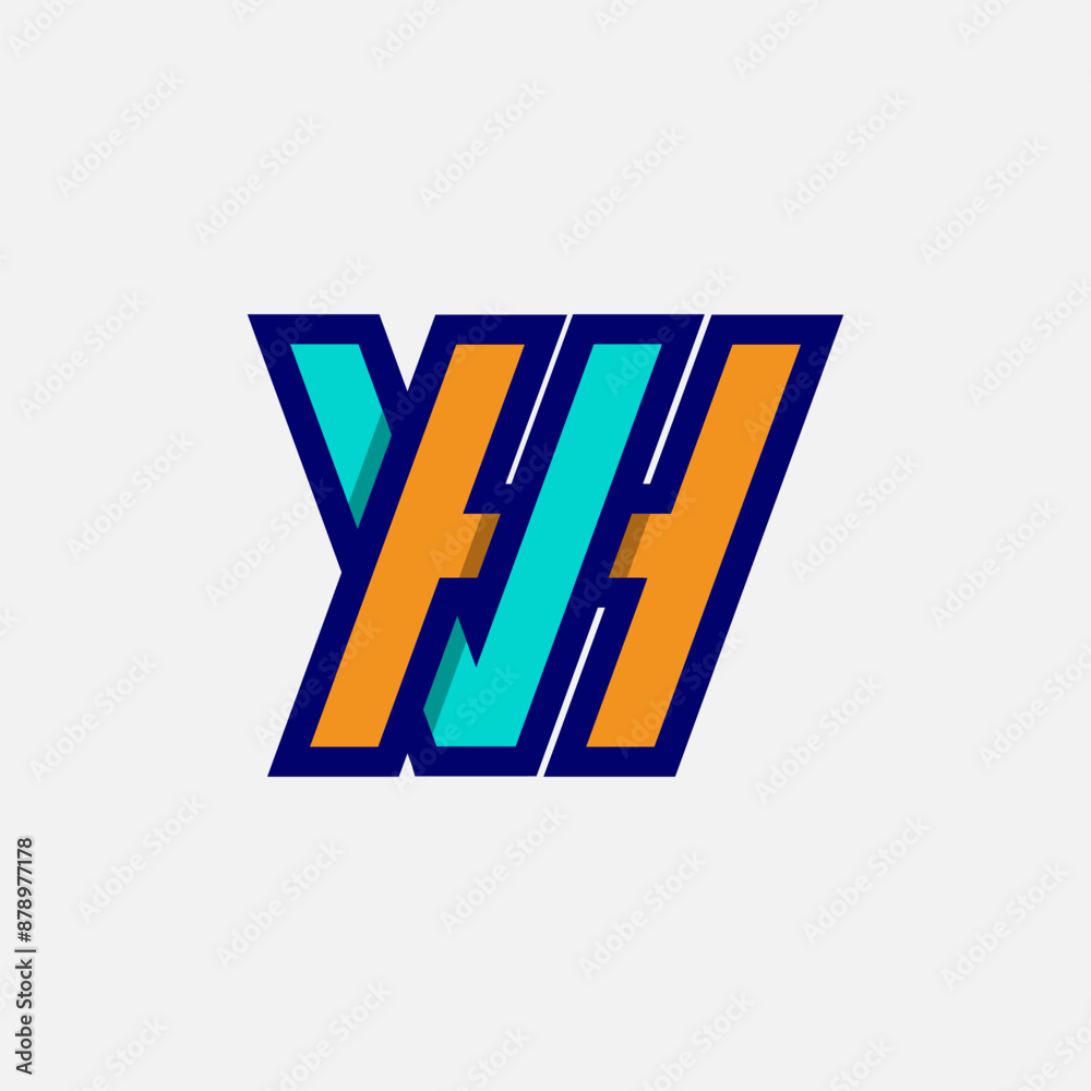 Initial Letter HV or VH Logo, Monogram Logo letter H with V combination ...