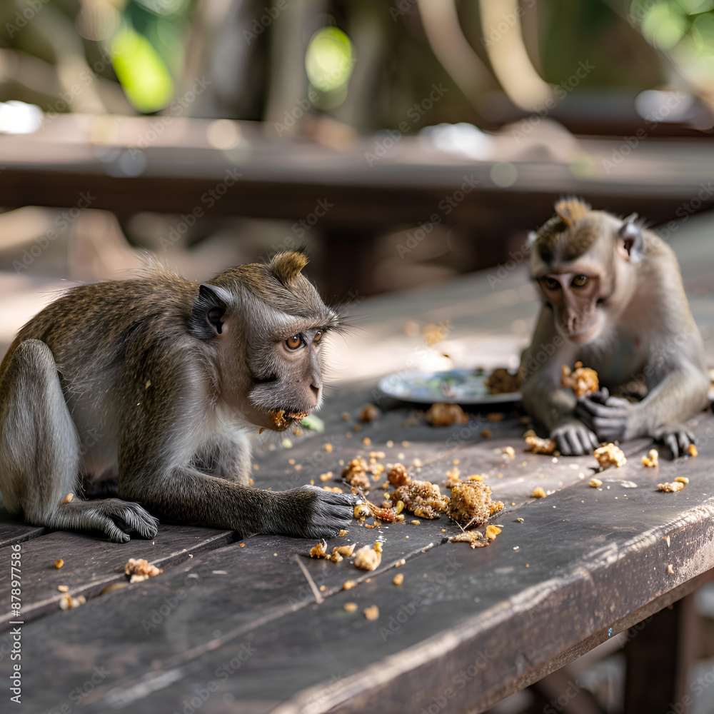 That sounds cute! When two monkeys are eating together, they might be ...