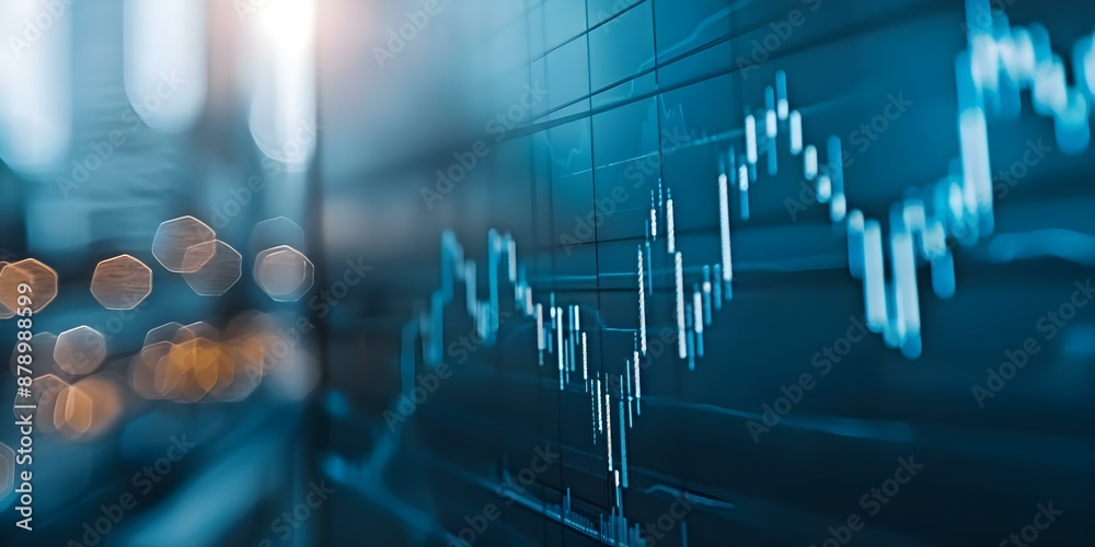 Professional stock chart overlaying economic indicators for financial ...