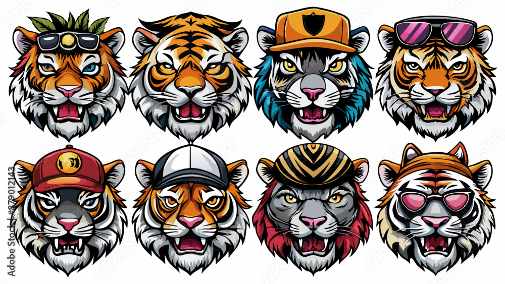 Vetor de tiger head mascot design , tiger head crown vector,Tiger Head ...