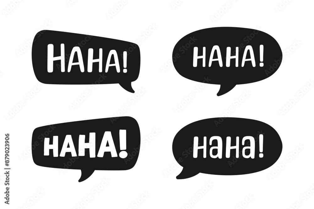 Haha laughing speech bubble sound effect different silhouette shapes ... Haha laughing speech bubble sound effect different silhouette shapes ...